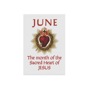 June the Month of the Sacred Heart of Jesus Garden & House Flag ...