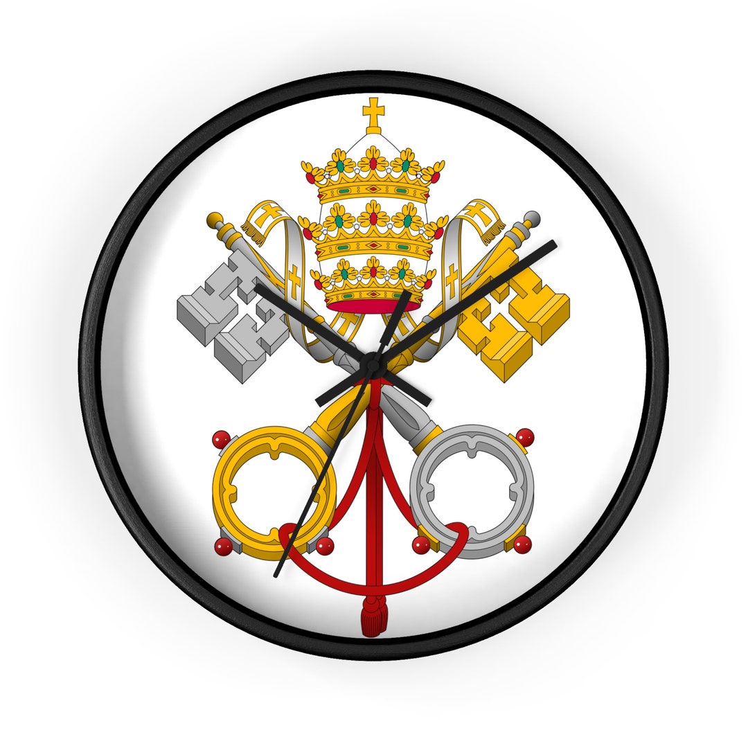 Vatican City Coat of Arms Wall Clock - Holy See, Papal, Pope, Roman ...