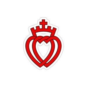 Two Hearts With a Crown Weather Resistant Outdoor Die-cut Car Sticker ...