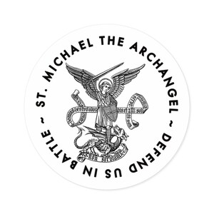 St. Michael the Archangel Indoor\outdoor Round Sticker, Patron Saint ...