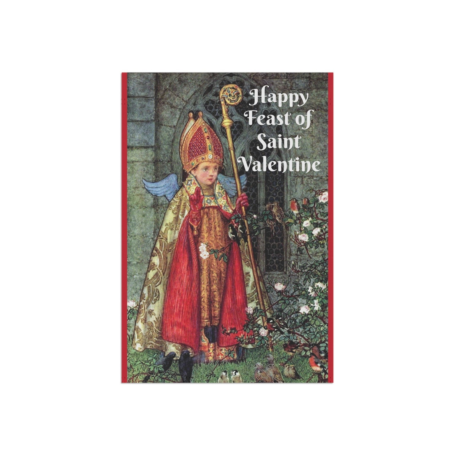 Happy Feast of Saint Valentine Garden & House Flag, Catholic Gift ...
