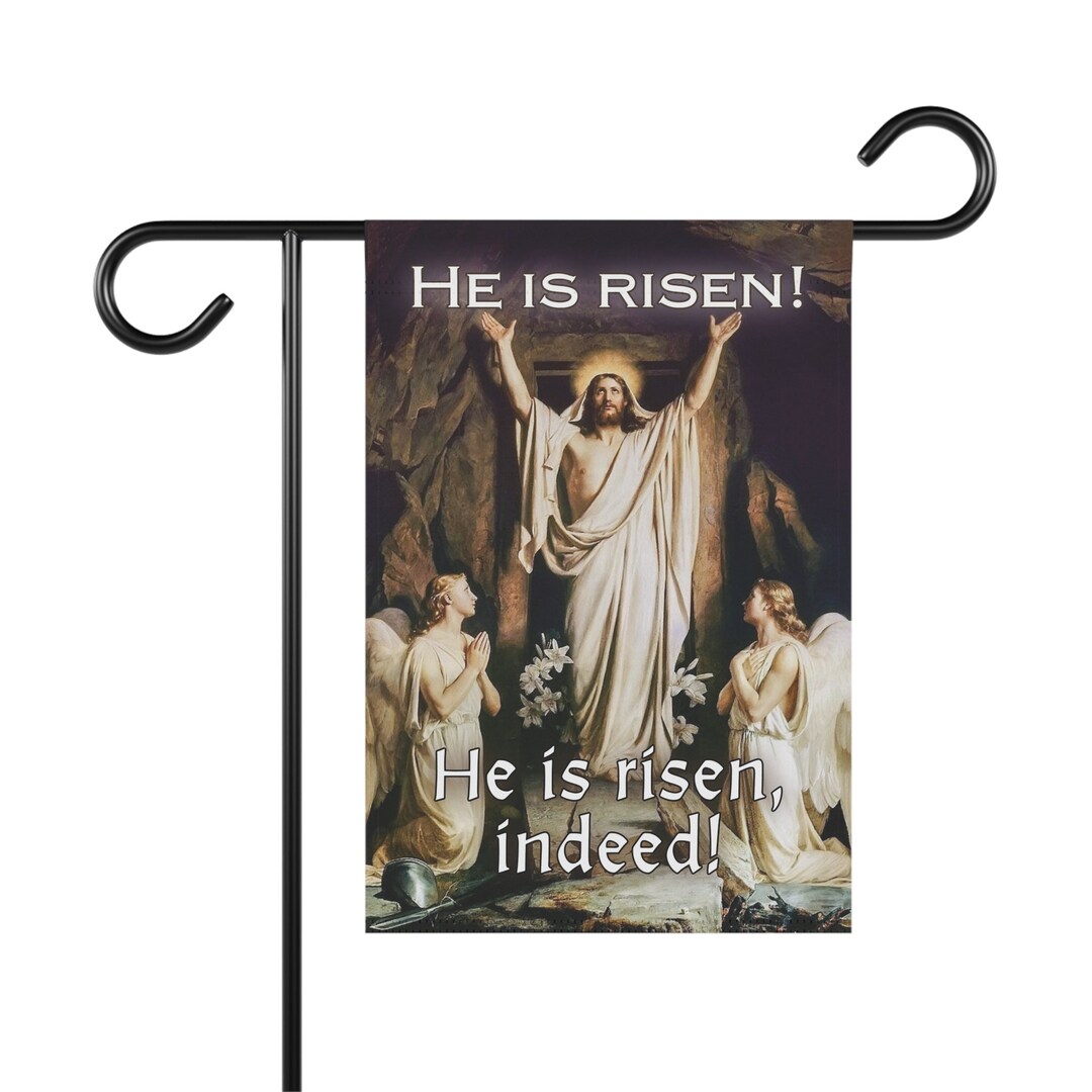 Resurrection Garden & House Flag, Catholic Gift, Easter, Jesus, Deacon ...
