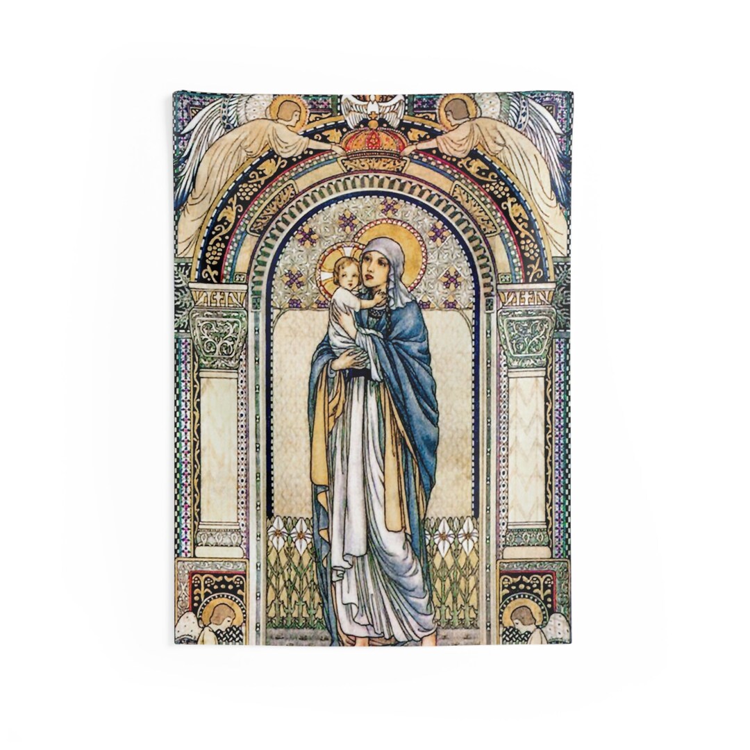 Madonna and Child Indoor Wall Tapestries, Catholicgift, Jesus, Jeanne ...
