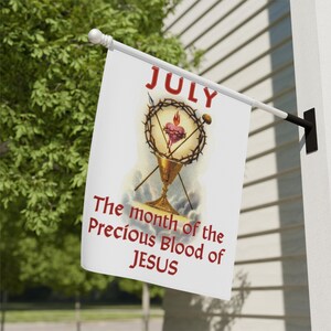 July Precious Blood of Jesus Garden & House Flag, Catholic Gift ...