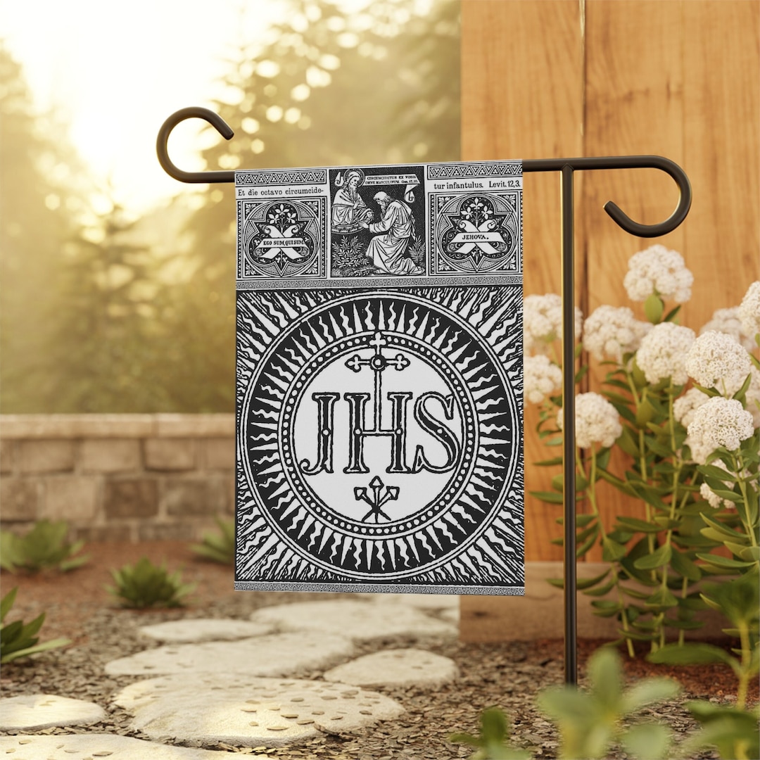 Holy Name of Jesus Garden & House Flag, IHS, Catholic Gift, Religious ...