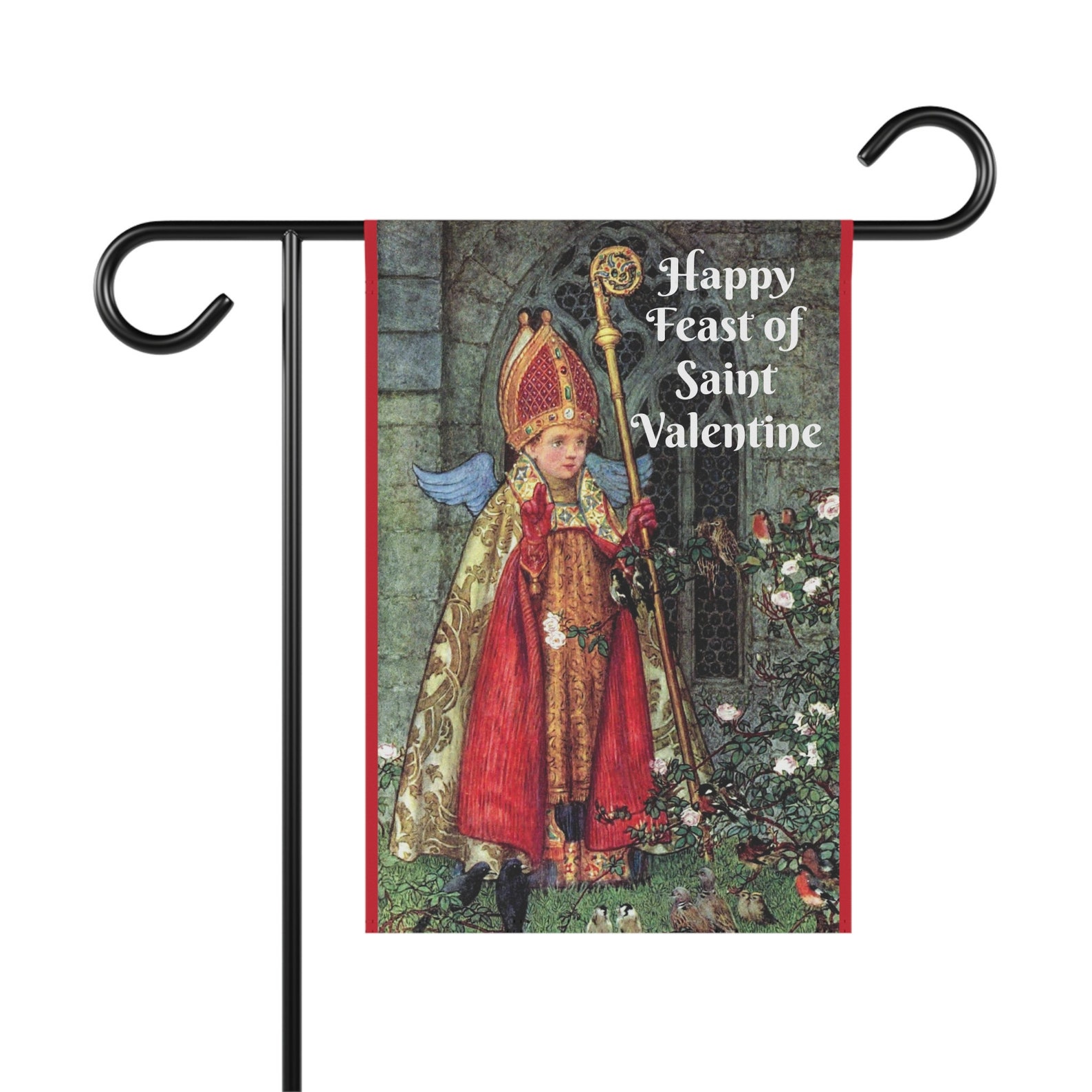 Happy Feast of Saint Valentine Garden & House Flag, Catholic Gift ...