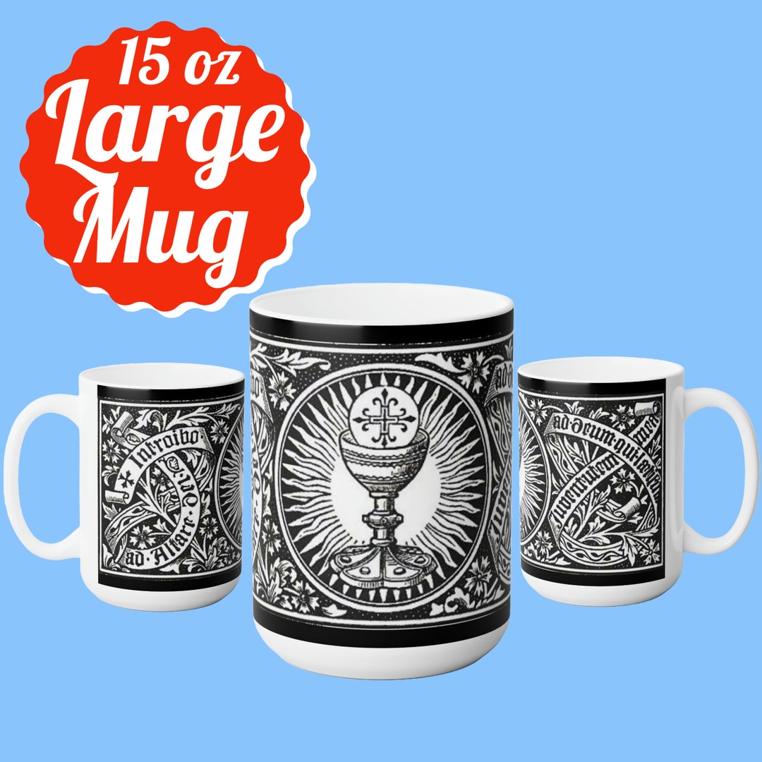 Catholic Chalice and Eucharist Ceramic Mug 15oz, Latin, Tradition, TLM ...