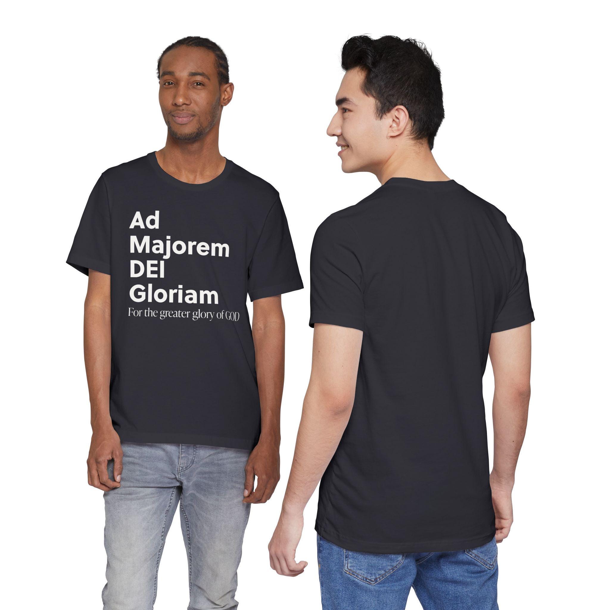 AMDG - Ad Majorem Dei Gloriam Short Sleeve Tee Shirt, Jesuit, Catholic ...
