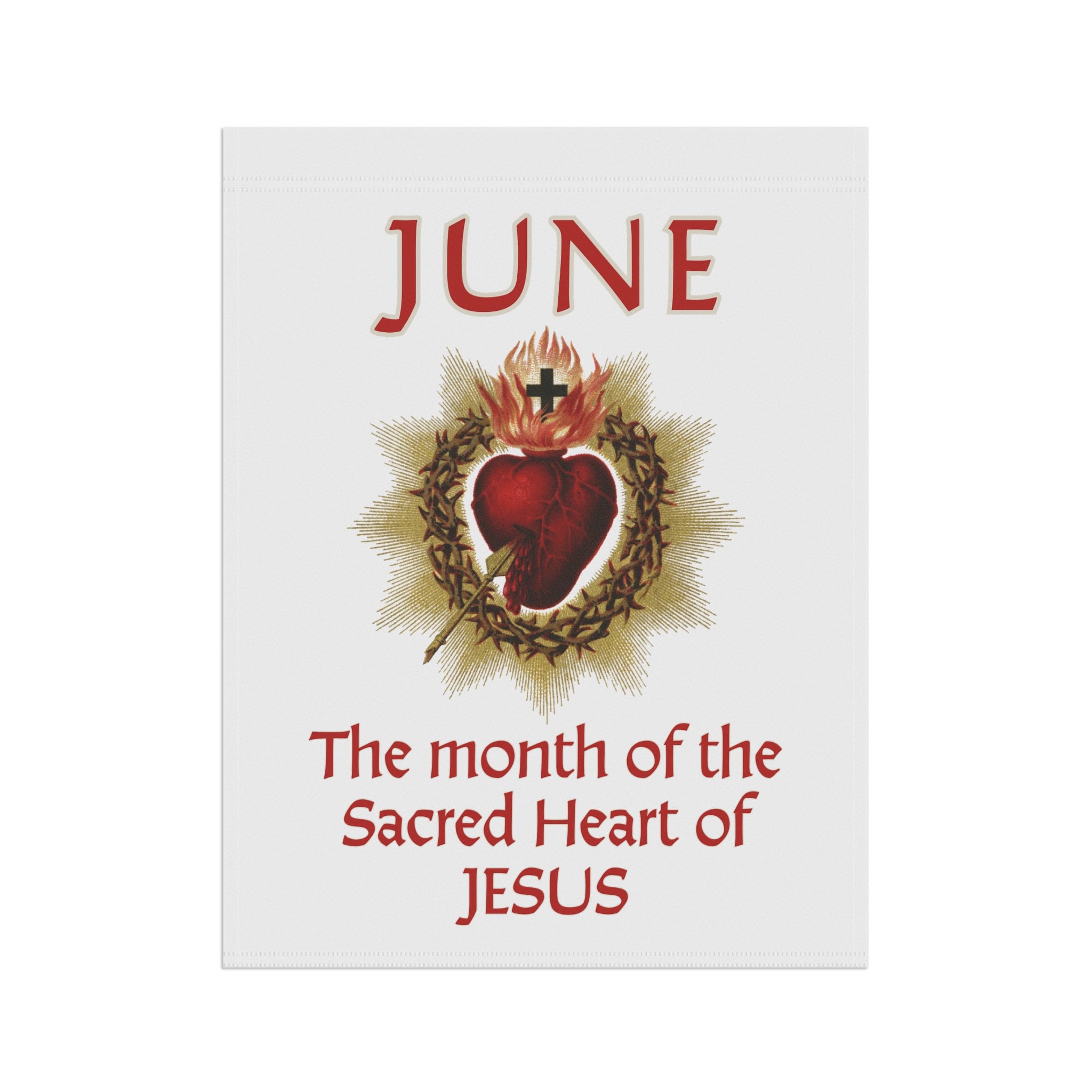 June the Month of the Sacred Heart of Jesus Garden & House Flag ...