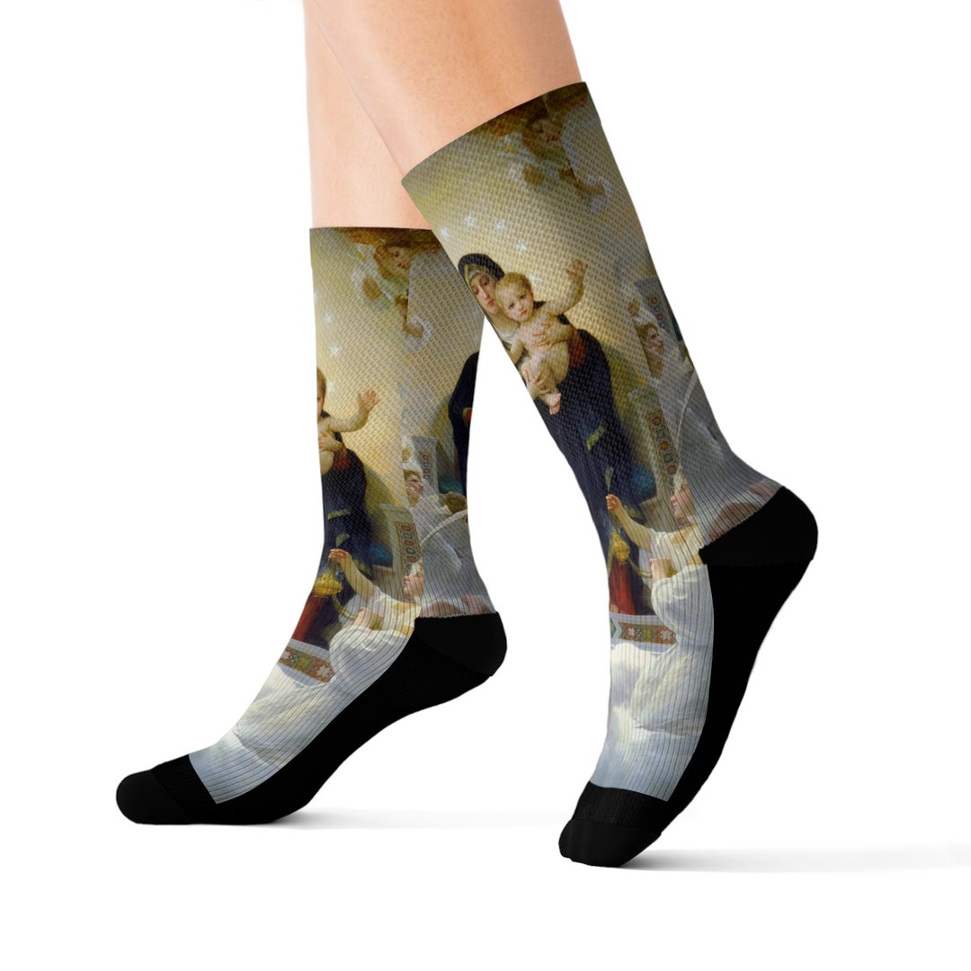 Virgin Mary With Angels Socks, Catholic Gift, Deacon, Priest Gift ...