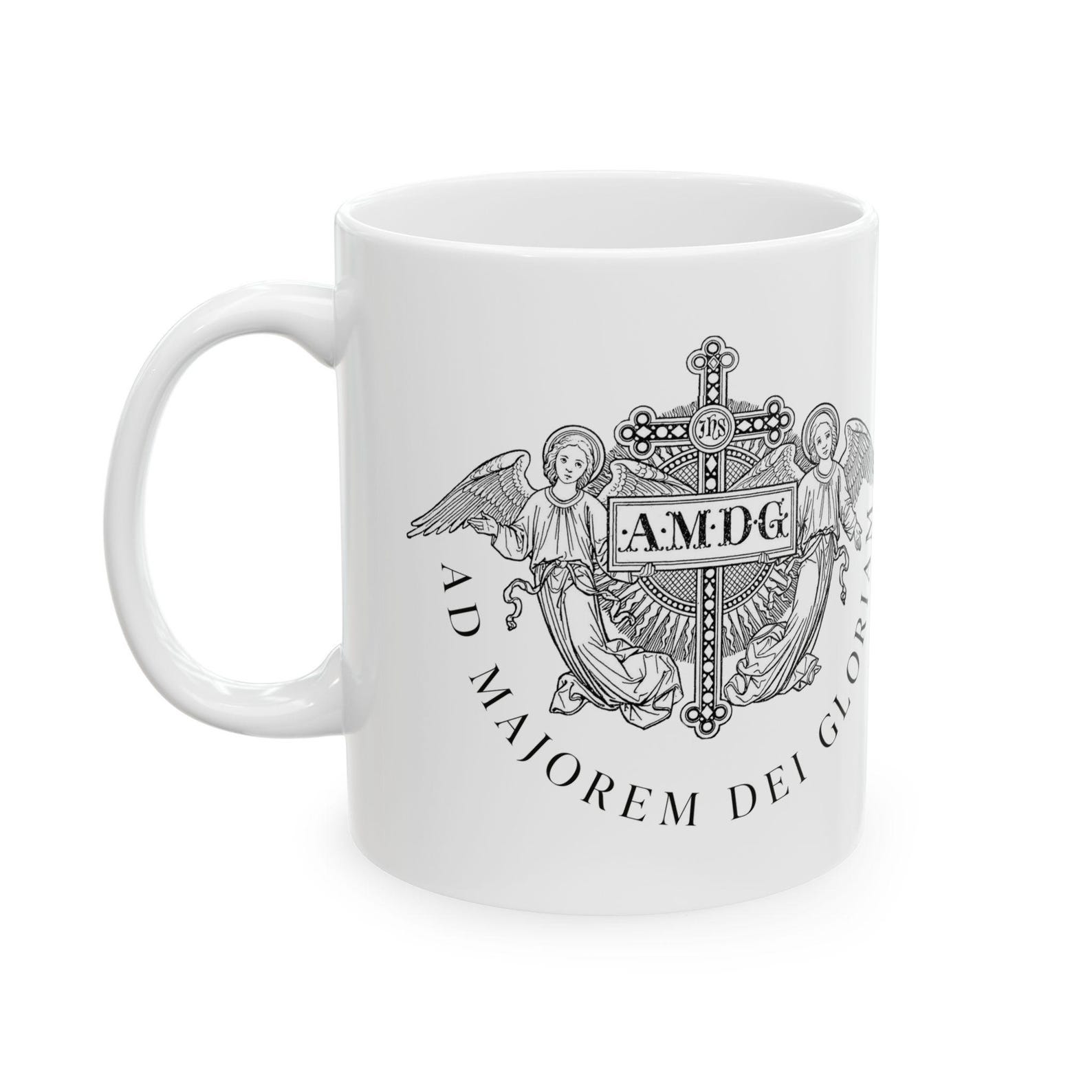 AMDG Ad Majorem Dei Gloriam Ceramic Mug 11oz, 15oz, Latin, Jesuit ...