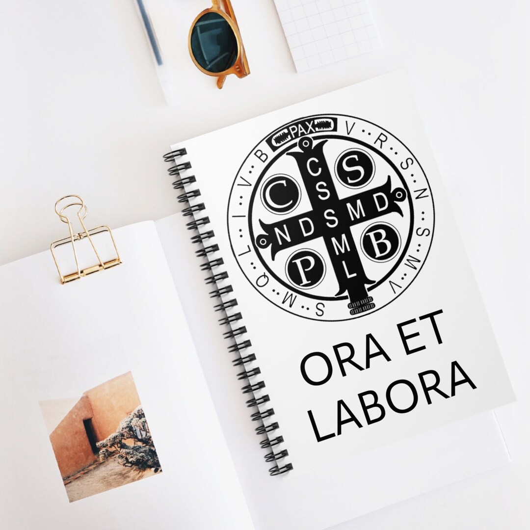 Saint Benedict Medal Spiral Notebook Ruled Line, Catholic, Latin ...