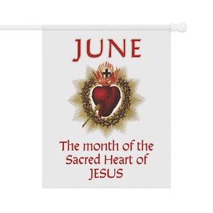 June the Month of the Sacred Heart of Jesus Garden & House Flag ...