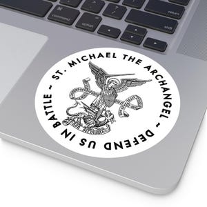 St. Michael the Archangel Indoor\outdoor Round Sticker, Patron Saint ...