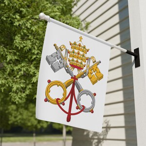 Vatican City Coat of Arms - Garden & House Flag, Holy See, Gift, Papal ...