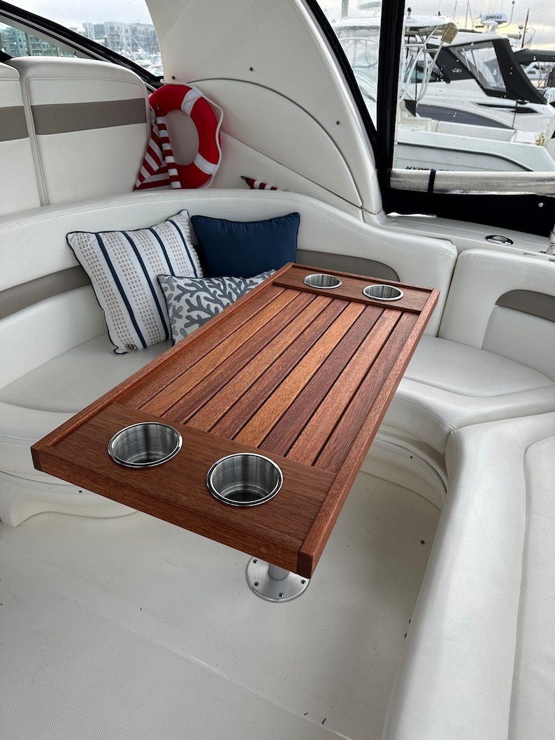 Mahogany Cockpit Boat Table With Teak Oil Finish - Etsy