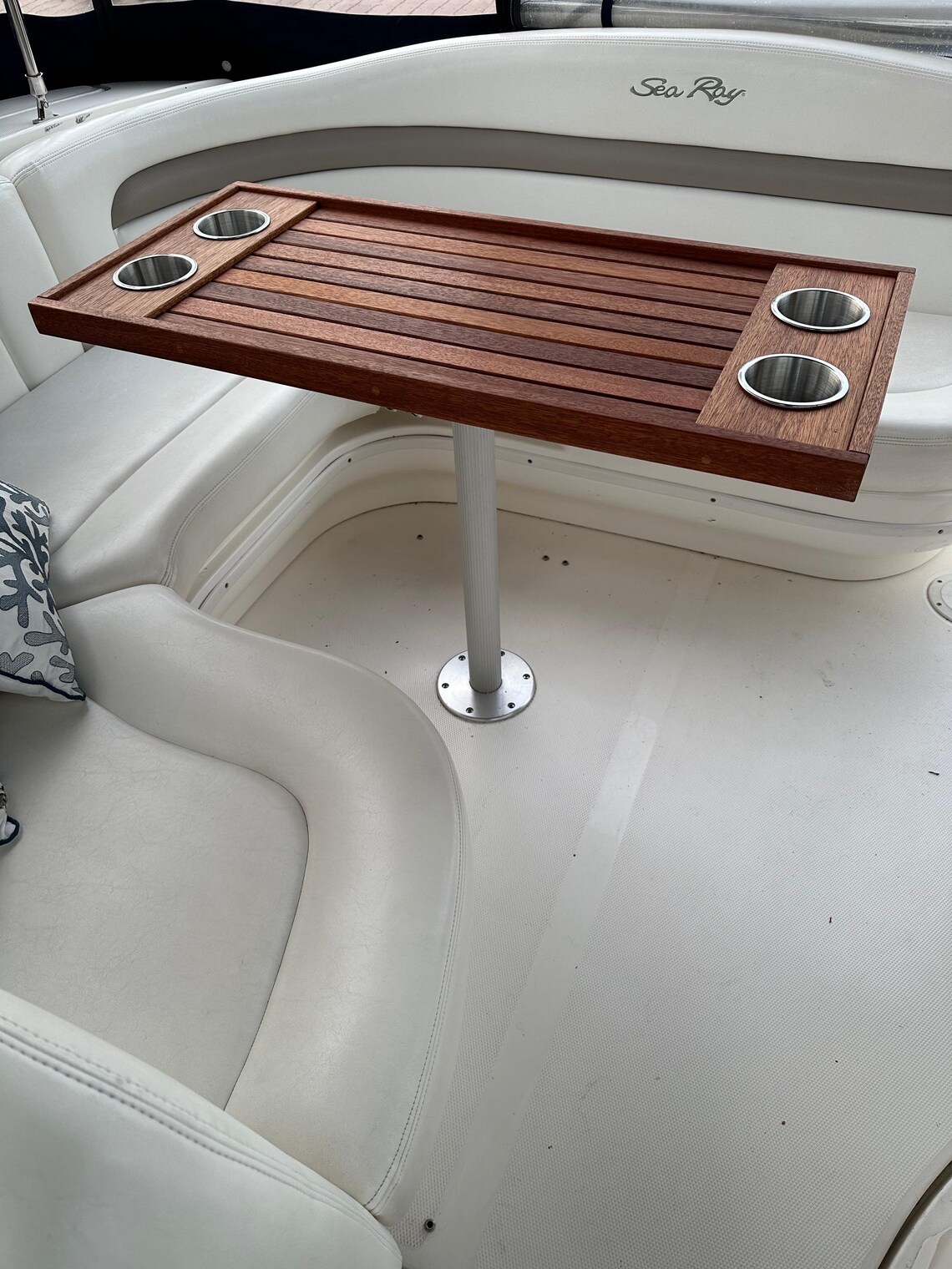 Mahogany Cockpit Boat Table With Teak Oil Finish - Etsy