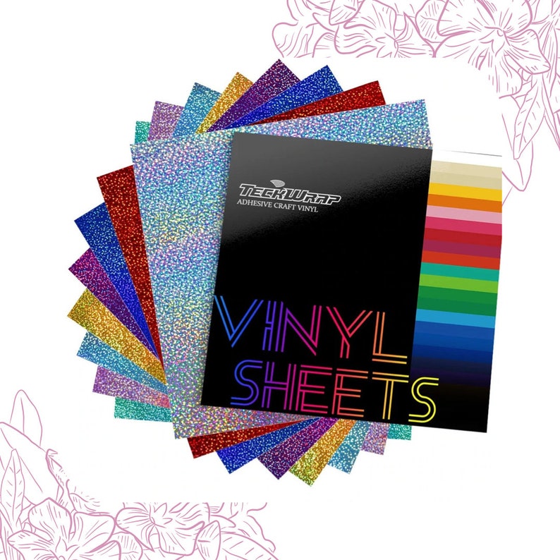 Teckwrap Craft Holographic Sparkle Adhesive Vinyl 8 Sheets - Etsy