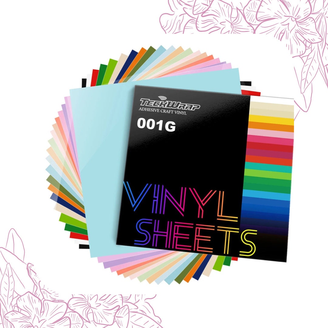 Teckwrap Craft Glossy Adhesive Vinyl 21 Sheets - Etsy