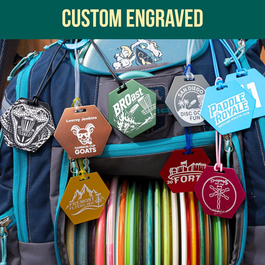 Custom Anodized Aluminum Disc Golf Bag Tags: Heavy Duty Hex Tags - Etsy