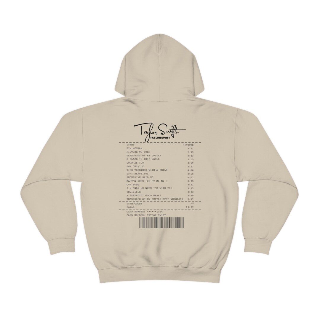 Taylor Swift Debut Receipt Track List Hoodie - Etsy