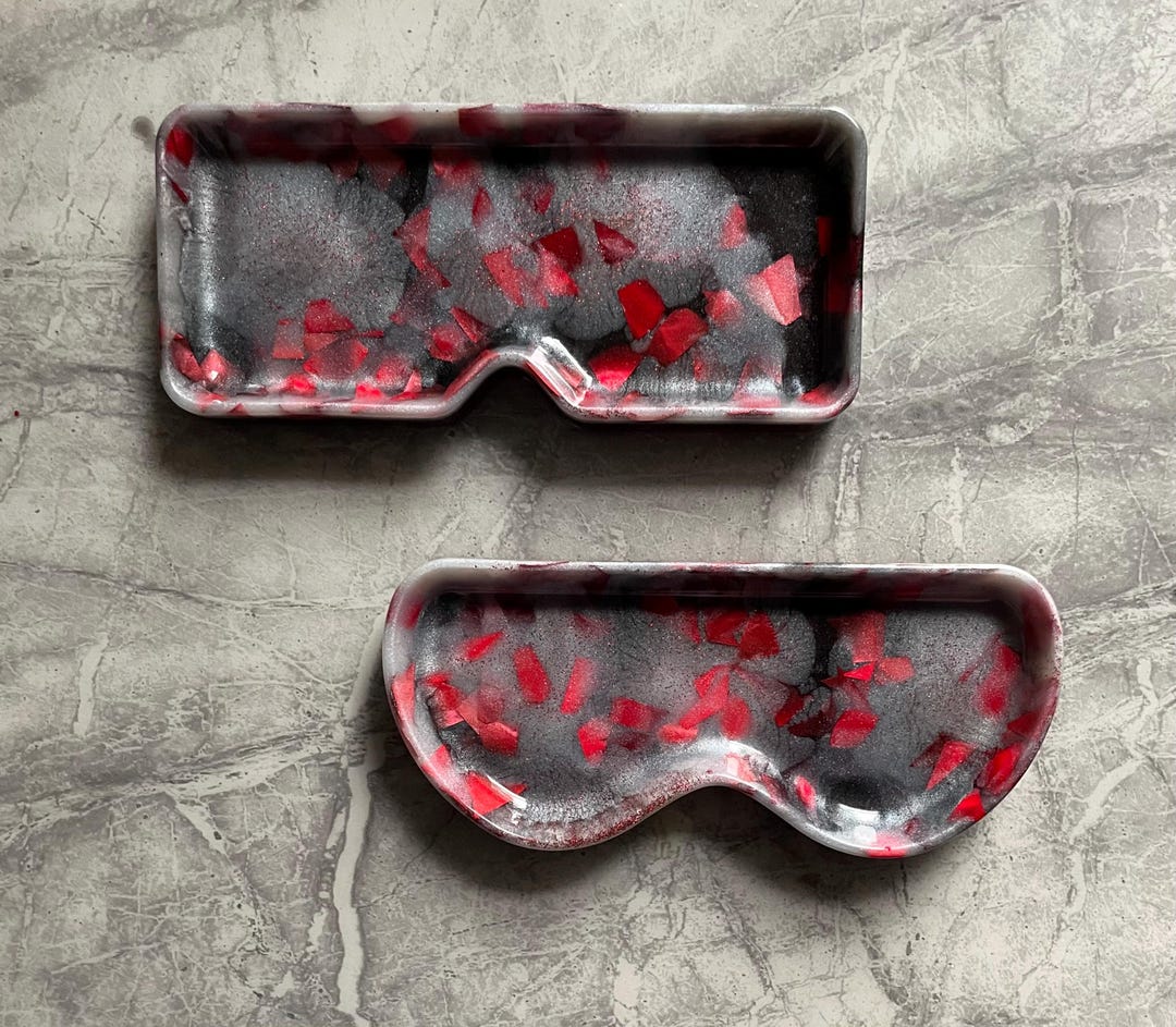 Custom Resin Eyeglasses Stand. Handmade Glasses Tray in Black/grey ...