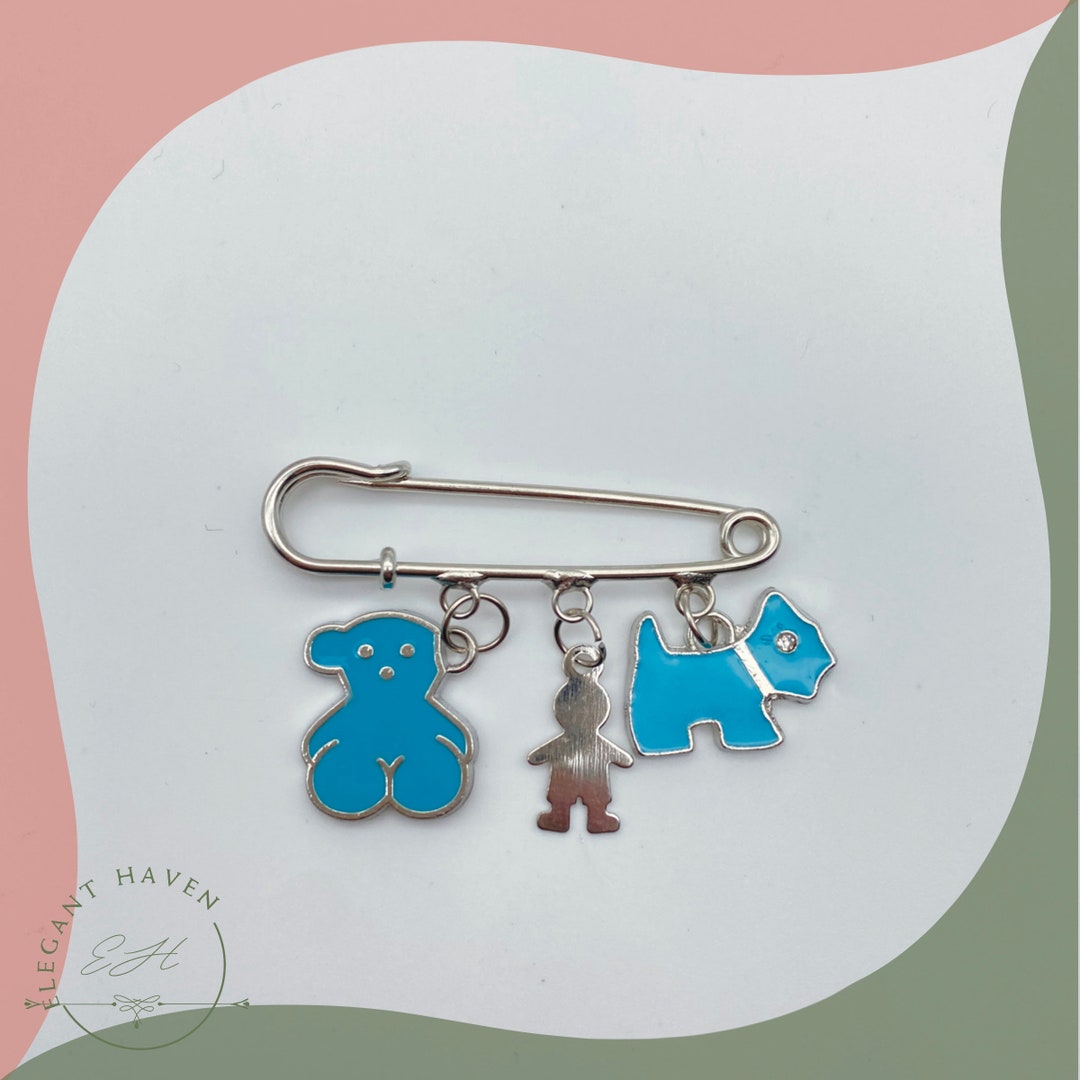 A Silver Baby Kilt Pin Brooch With Baby Boy Charms Ideal for - Etsy