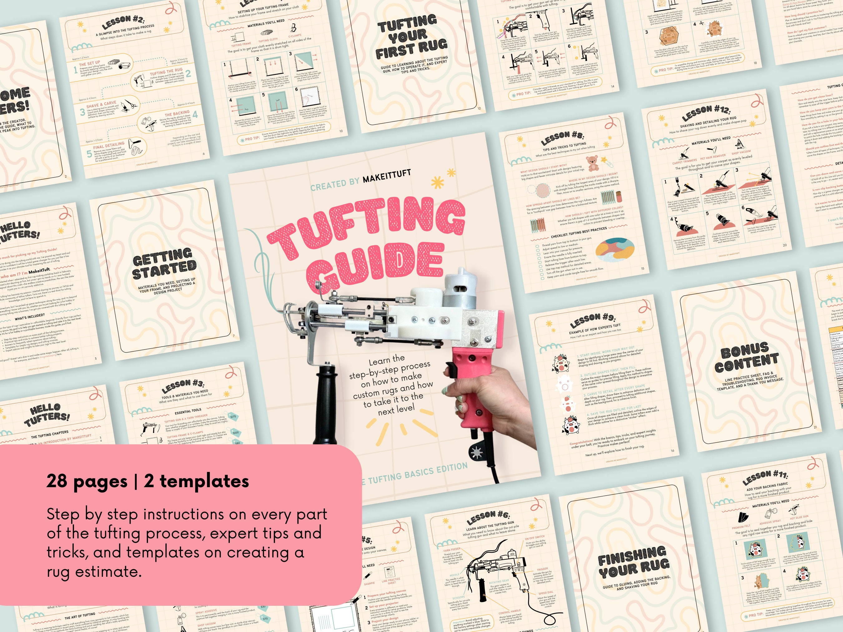 How to Tuft Rugs, Tufting Guide, How to Make Rugs, Guide to Making Rugs ...