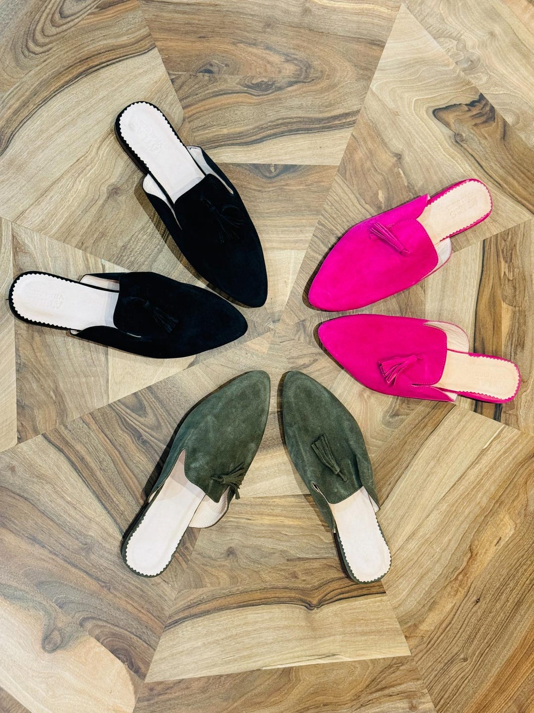 Women's Multi Leather Mules, Women's Suede Mules, Moroccan Velour ...