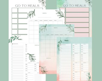 Weekly Meal Planner & Grocery List Printable PDF Digital - Etsy