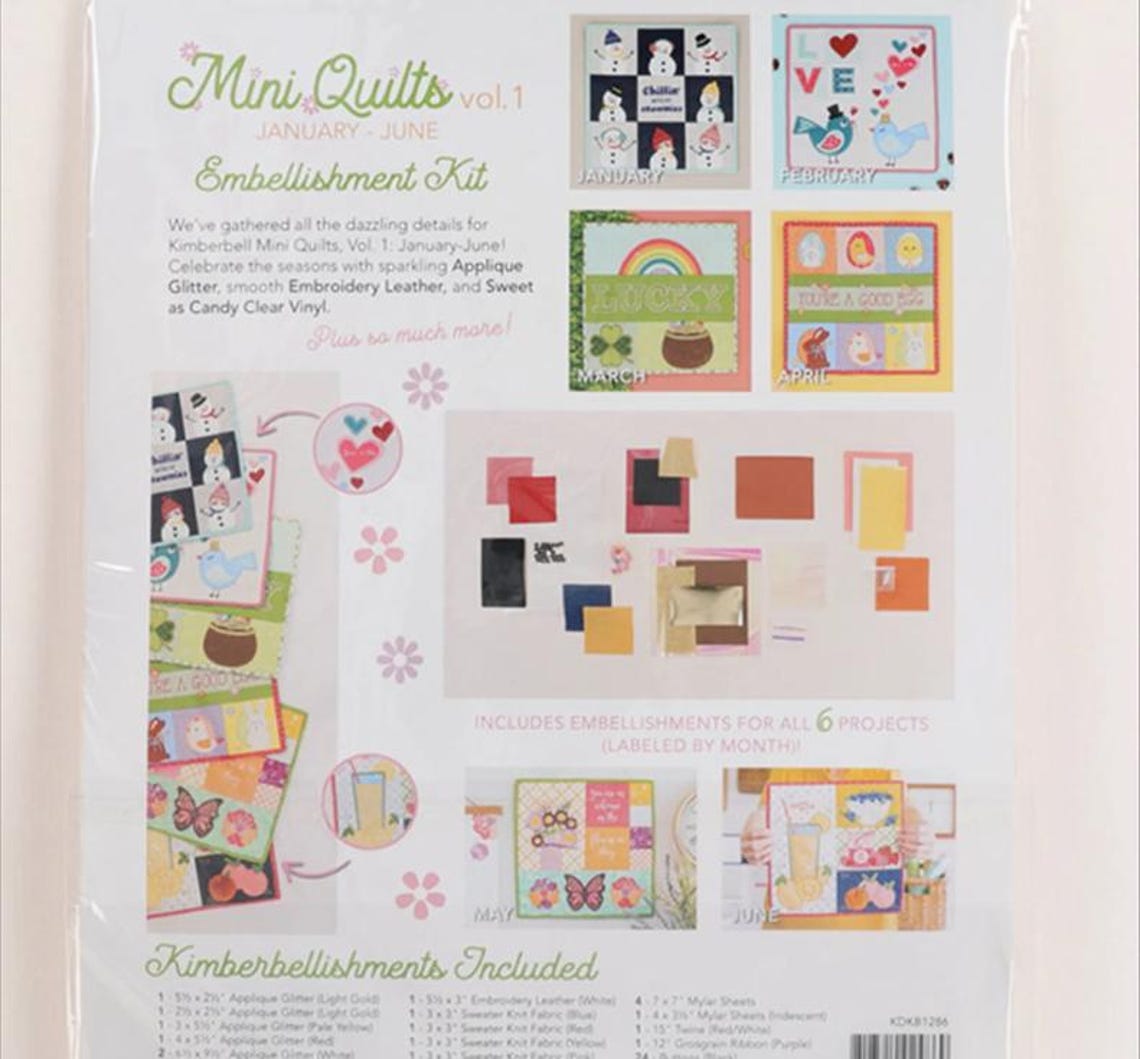 Kimberbell Mini Quilts Vol 1 Embellishments Kit - January Thru June - Etsy