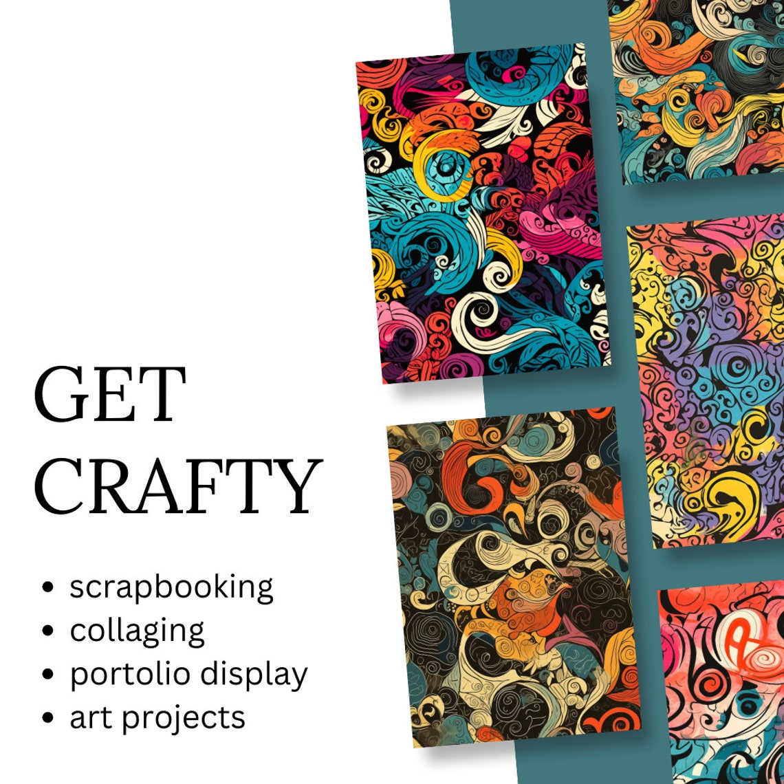 SEAMLESS Patterns - Ink Swirls Design - Abstract - Digital Paper - 12 ...