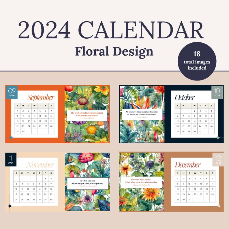 2024 Calendar and Monthly Planner - 5 Bonus Weekly Planners - Landscape ...