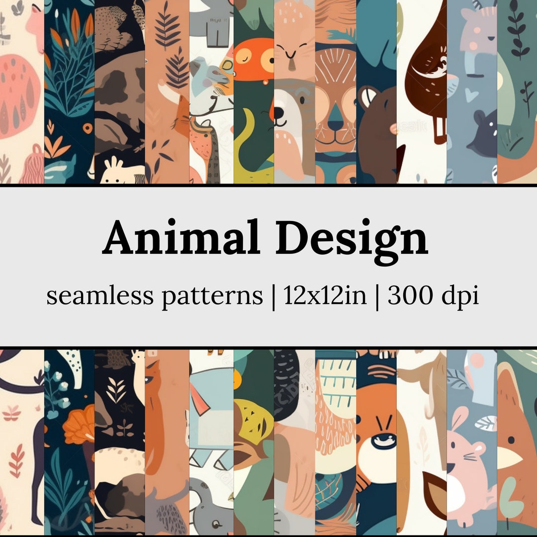 SEAMLESS Patterns - Animals - Digital Paper - 12 Designs - JPG Format ...