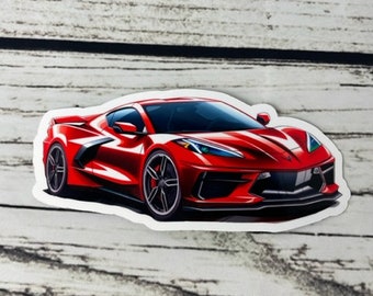 Chevrolet Corvette C8 Sports Car Vinyl Decal / Sticker, Red - Etsy
