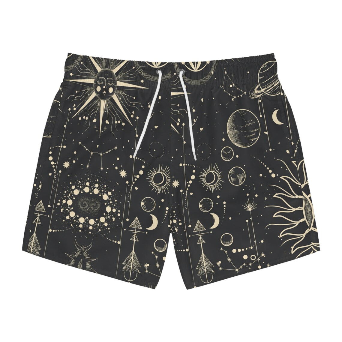 Celestial Outer Space Men's Swimming Trunks Sun Moon Stars Swim Trunks Galaxy Planets Lover ...