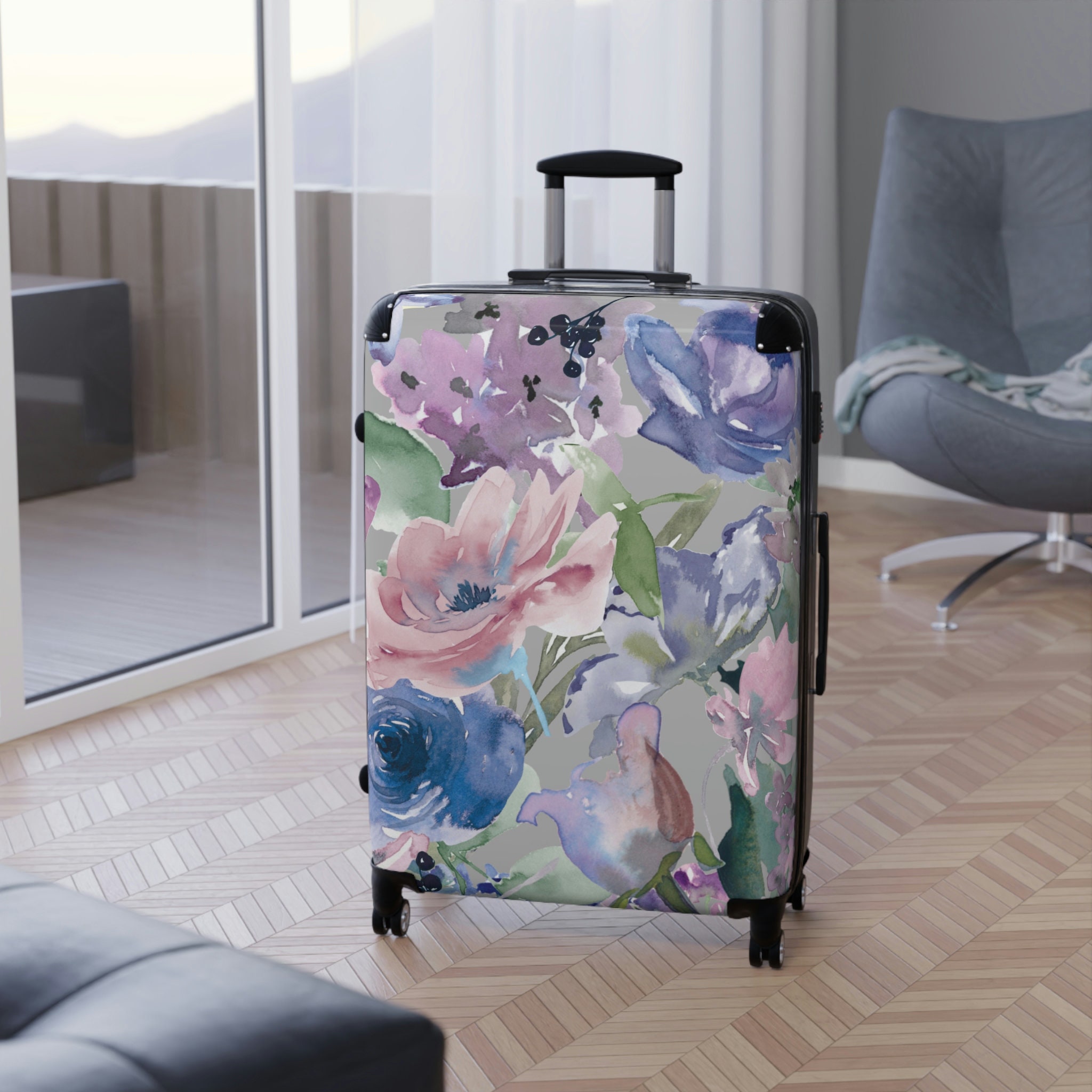 Floral Watercolors Suitcases, Traveling Cases, Travel Aboard, Flower ...