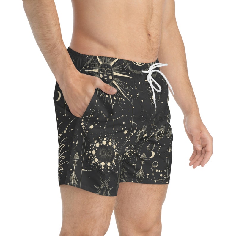 Celestial Outer Space Men's Swimming Trunks Sun Moon Stars Swim Trunks ...