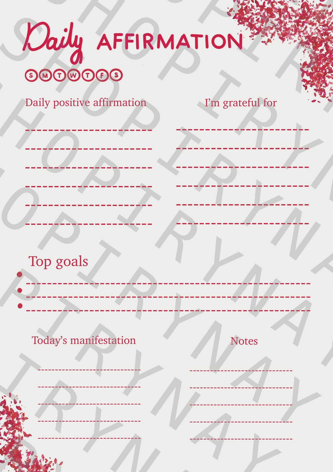 Daily Affirmation Checklist - Etsy