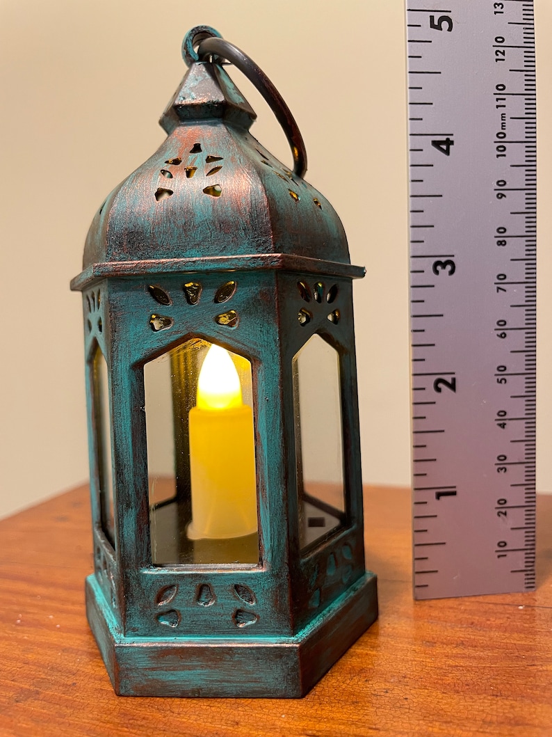 Hand Painted 5" Mini Flickering LED Lantern - Etsy