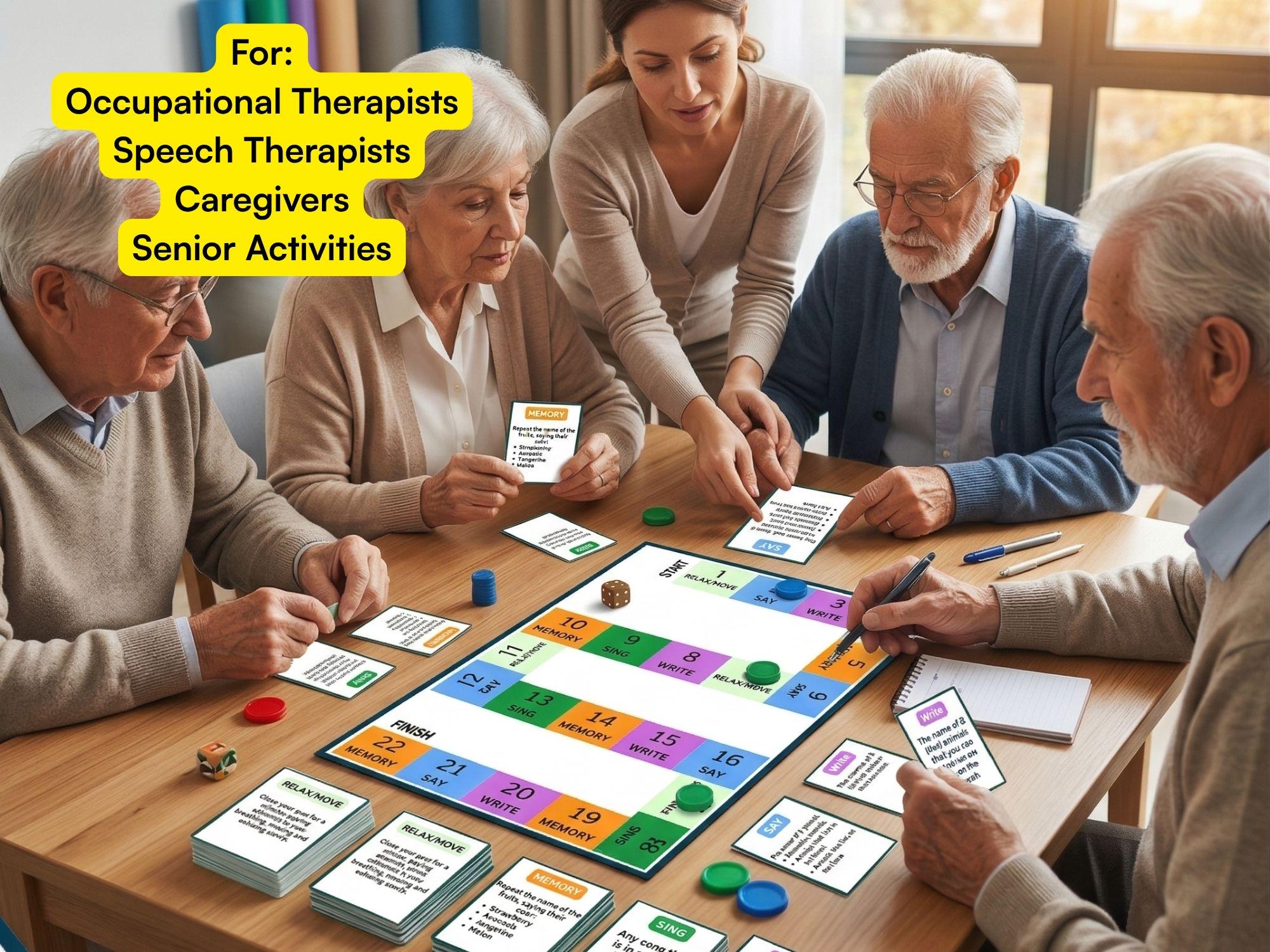 Cognitive Therapy Board Game for Seniors, Dementia Board Game, OT ...
