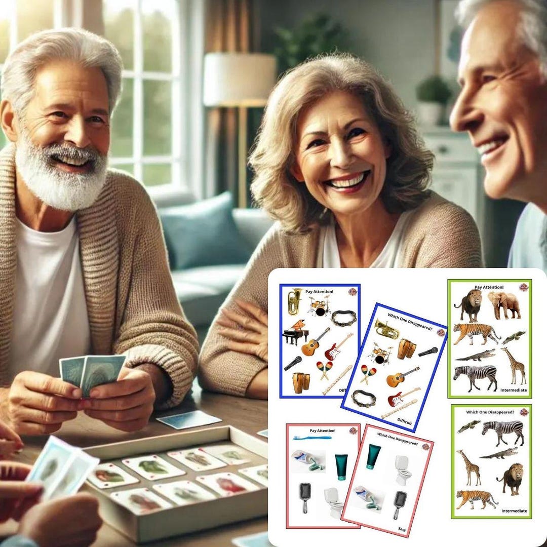 Which One Disappeared? Memory Cards for Adults and Seniors, Game for ...