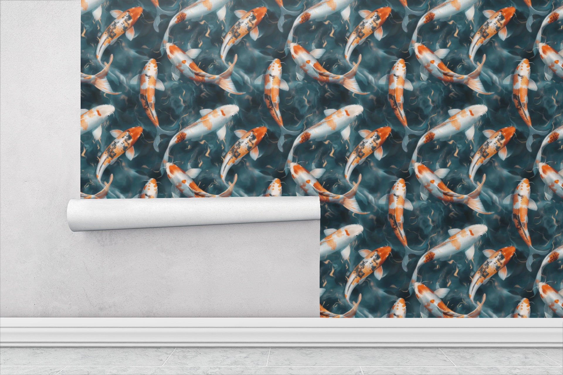 20 Koi Fish Seamless Patterns, Koi Fish Paper, Koi Fish Digital Paper ...