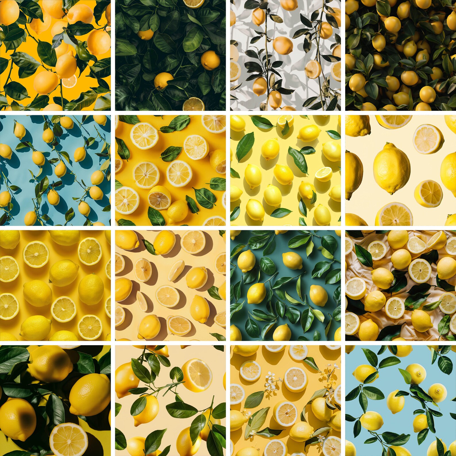 20 Lemon Seamless Patterns, Lemon Paper, Lemon Digital Paper, Lemon ...