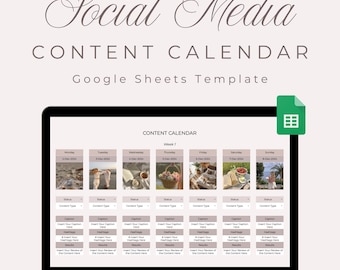 Google Sheet Social Media Content Calendar, Planner, Instagram, Youtube ...