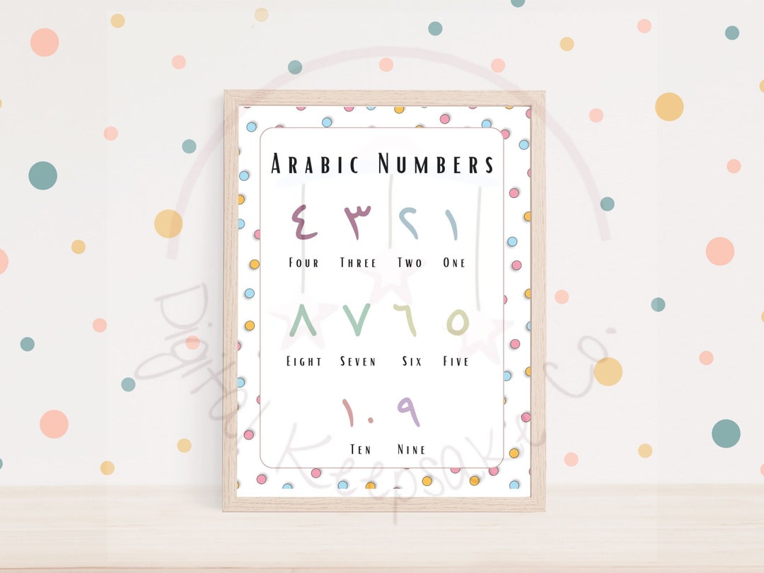 Arabic Number Chart for Kids Arabic Educational Posters - Etsy