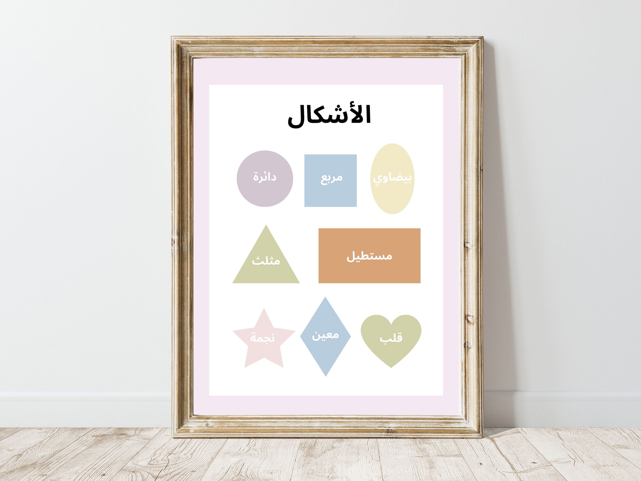 Arabic Shapes Chart for Kids, Arabic Shapes Educational Posters ...