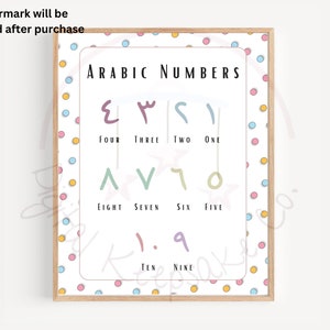 Arabic Number Chart for Kids, Arabic Educational Posters, Homeschool ...