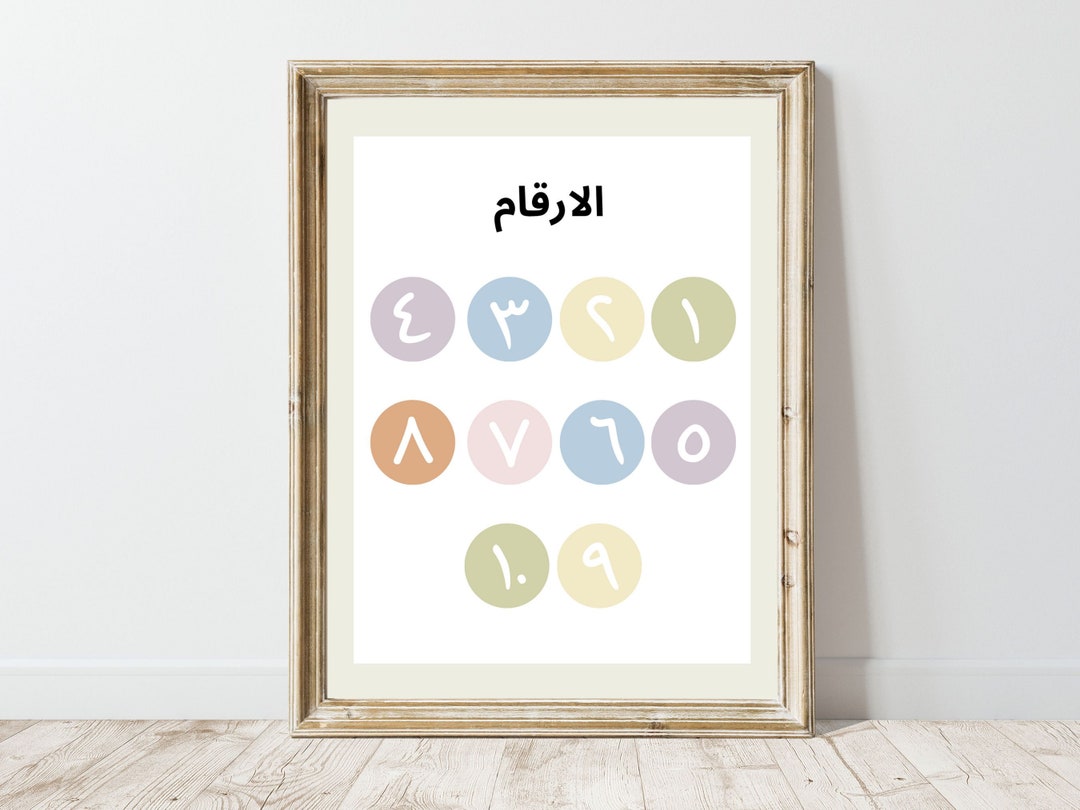 Arabic Number Chart for Kids, Arabic Educational Posters, Homeschool ...
