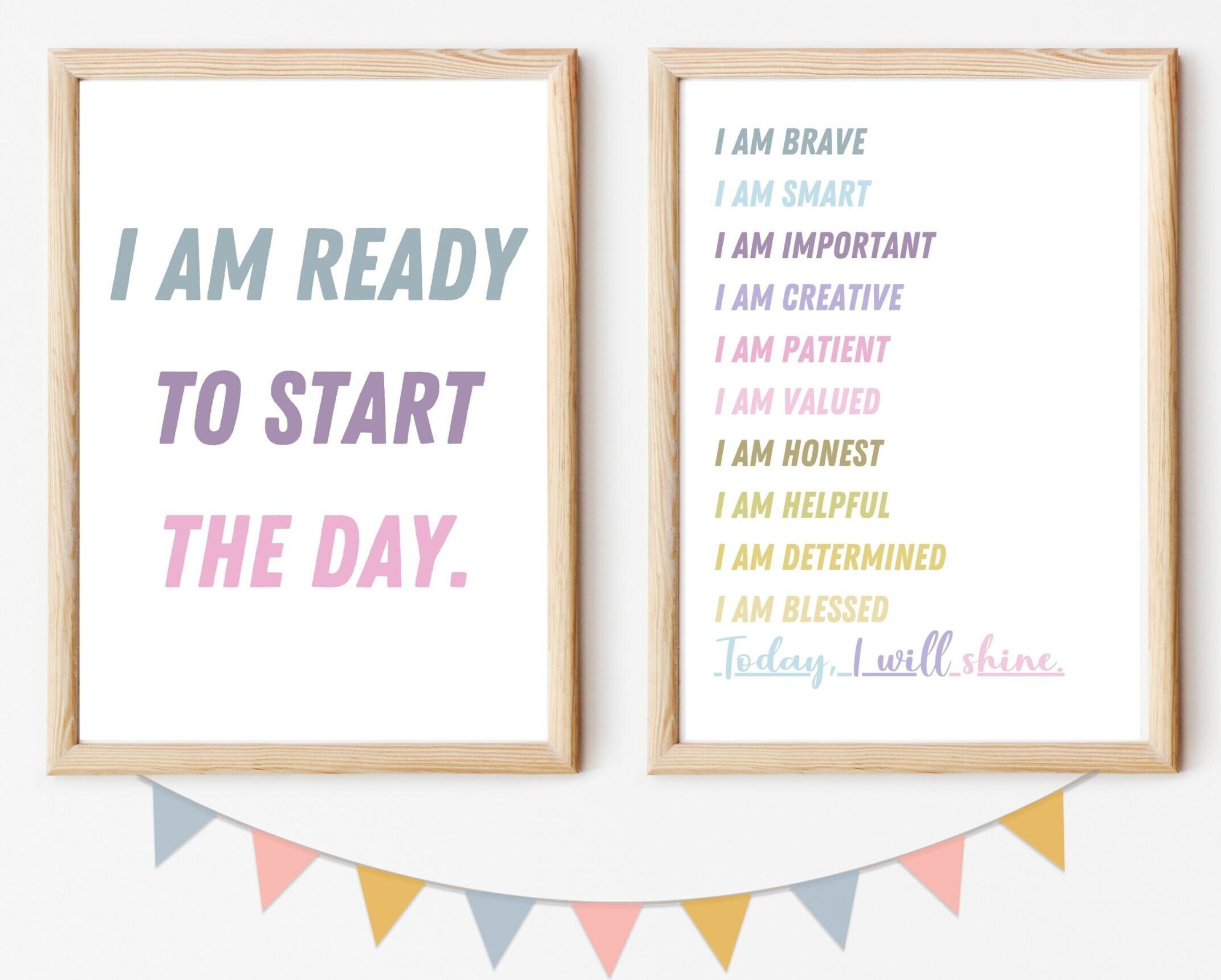 Set of 2 Affirmation Prints for Kids, Playroom Affirmation Wall Art ...
